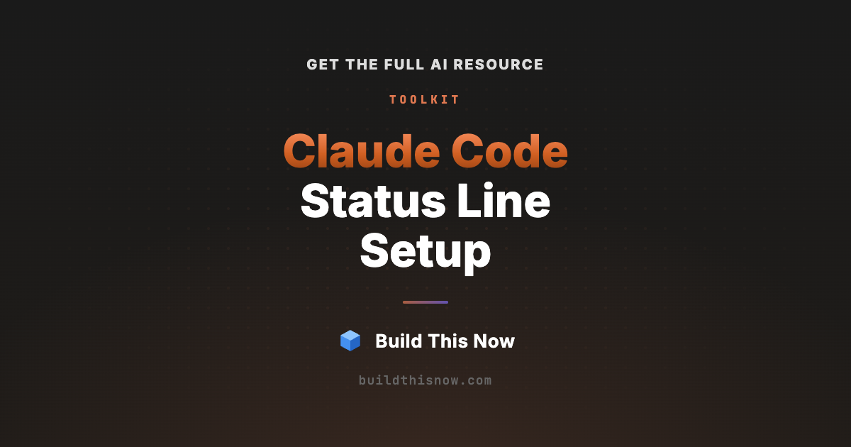 Claude Code Status Line Setup | Build This Now